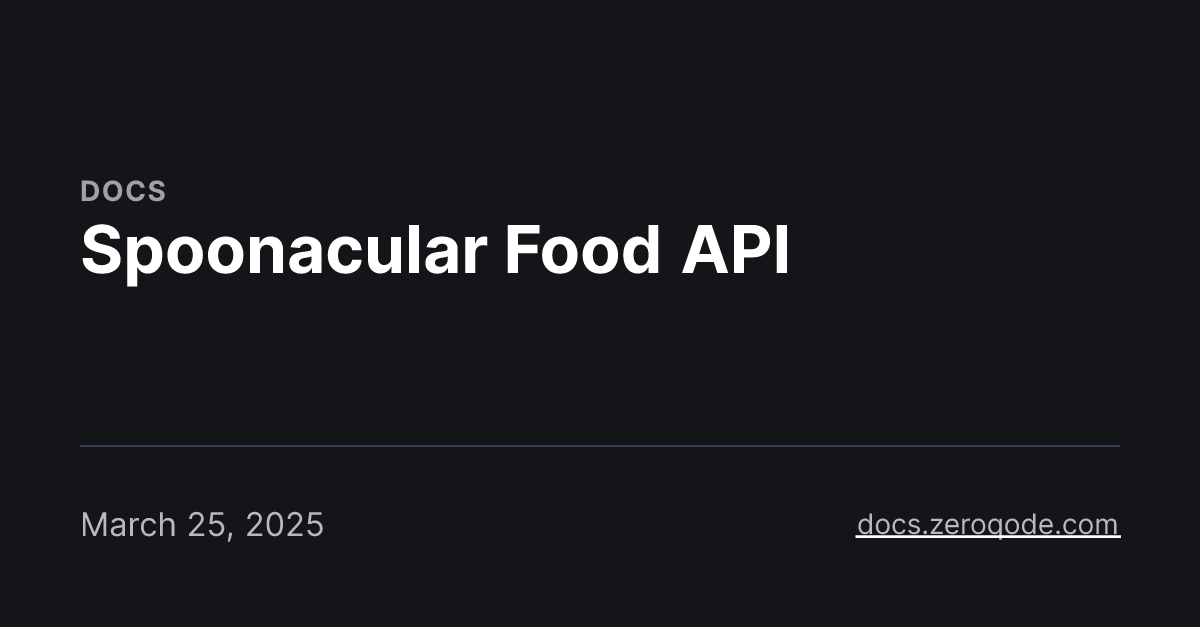 Spoonacular Food API