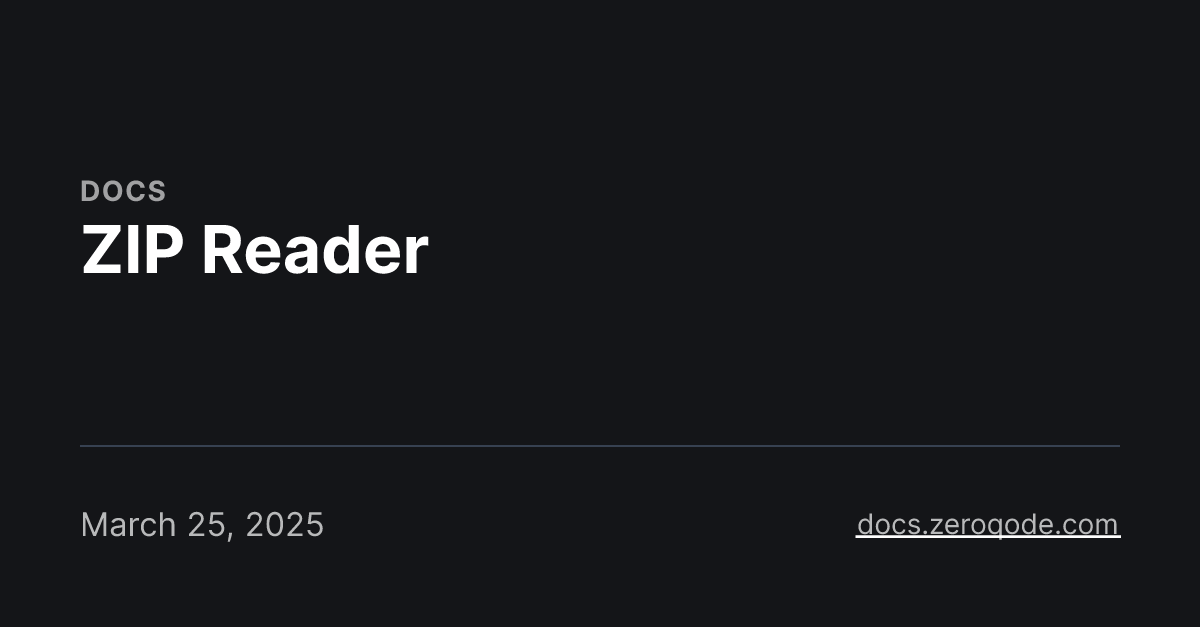 ZIP Reader