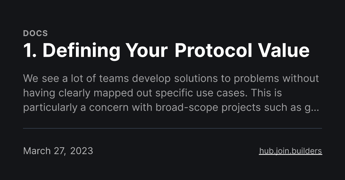 1. Defining Your Protocol Value