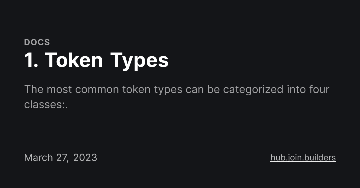 1. Token Types