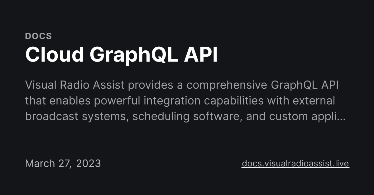 Cloud GraphQL API