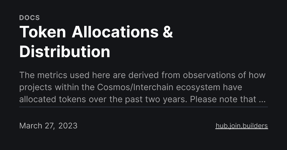 Token Allocations & Distribution