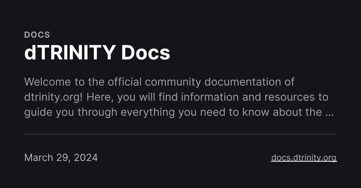 dTRINITY Docs
