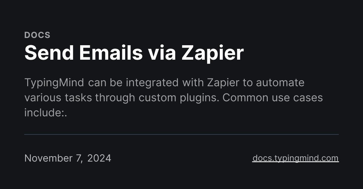 Send Emails via Zapier