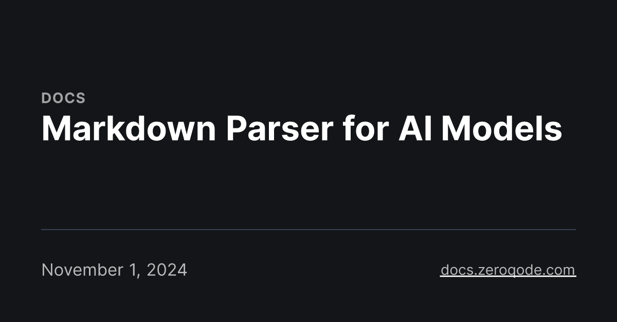 Markdown Parser for AI Models