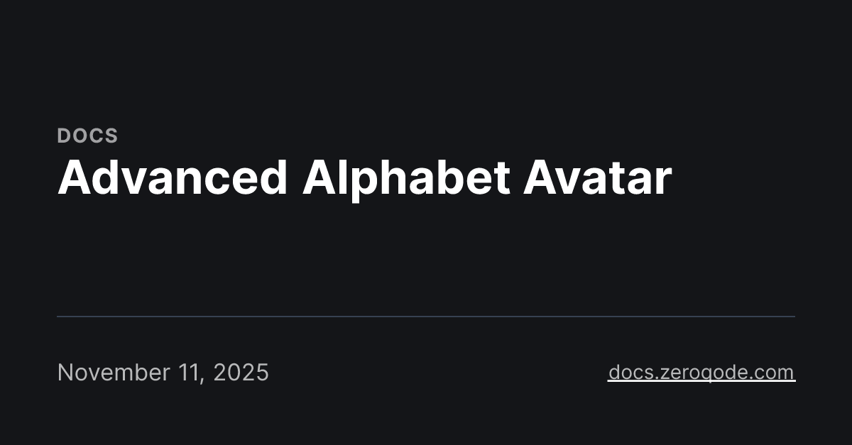 Advanced Alphabet Avatar