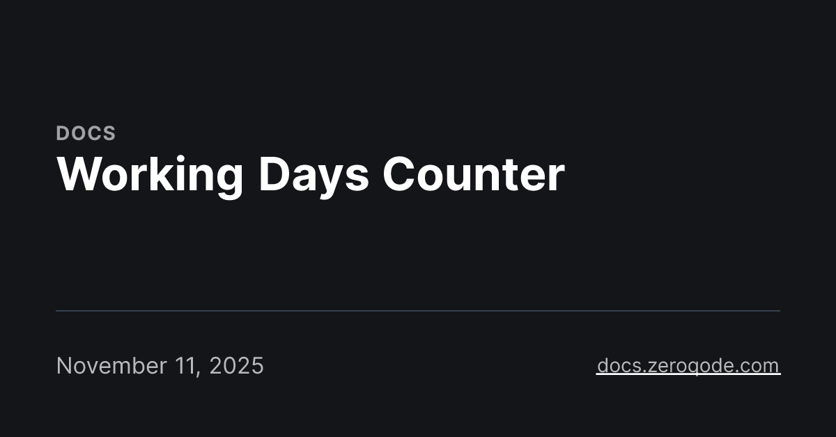 Working Days Counter