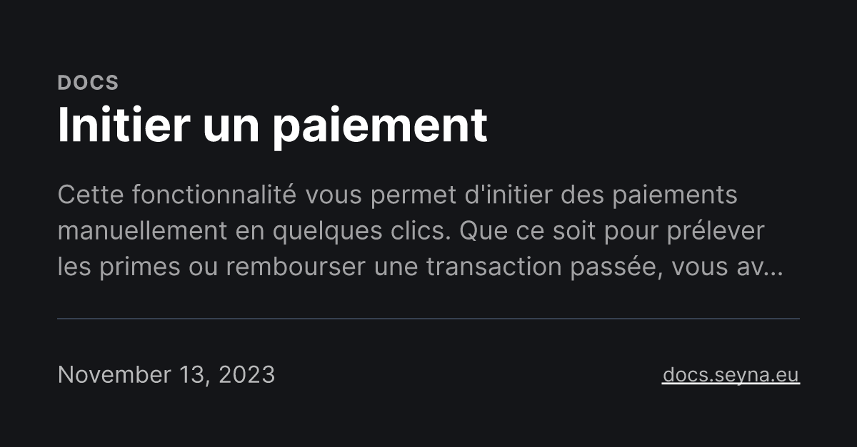 Initier un paiement