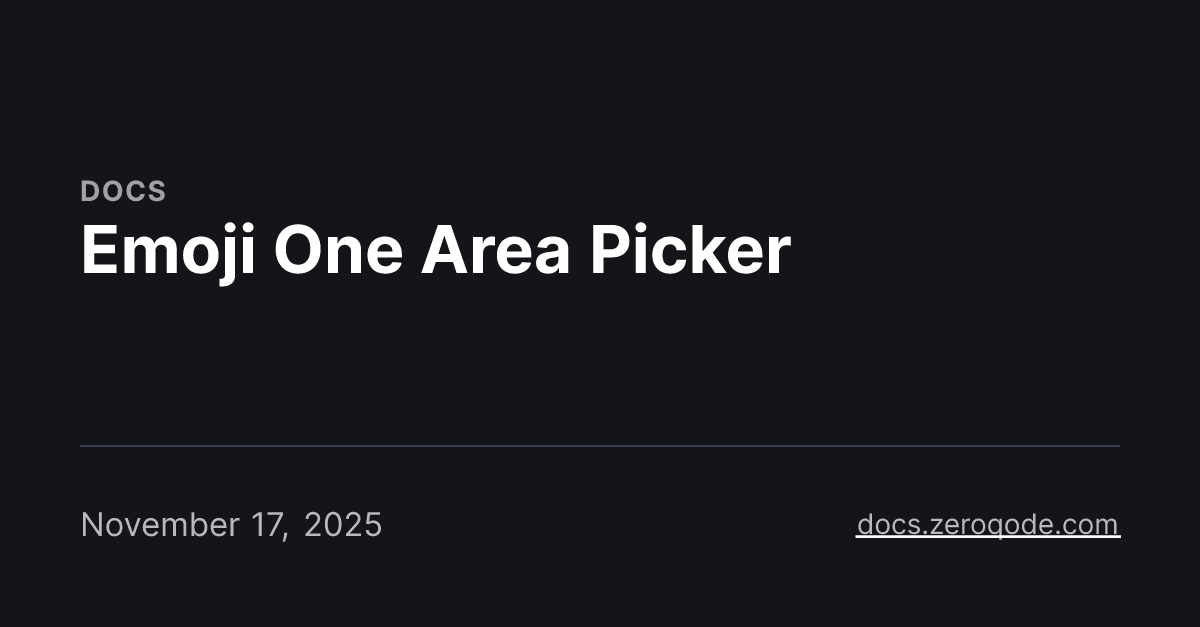 Emoji One Area Picker