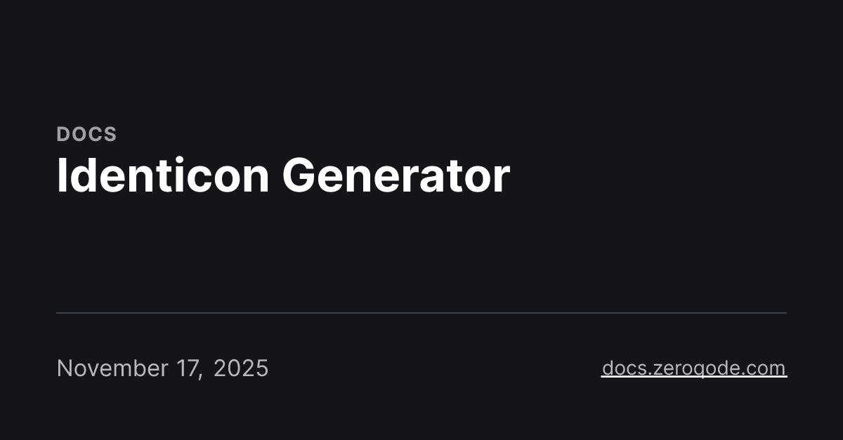 Identicon Generator