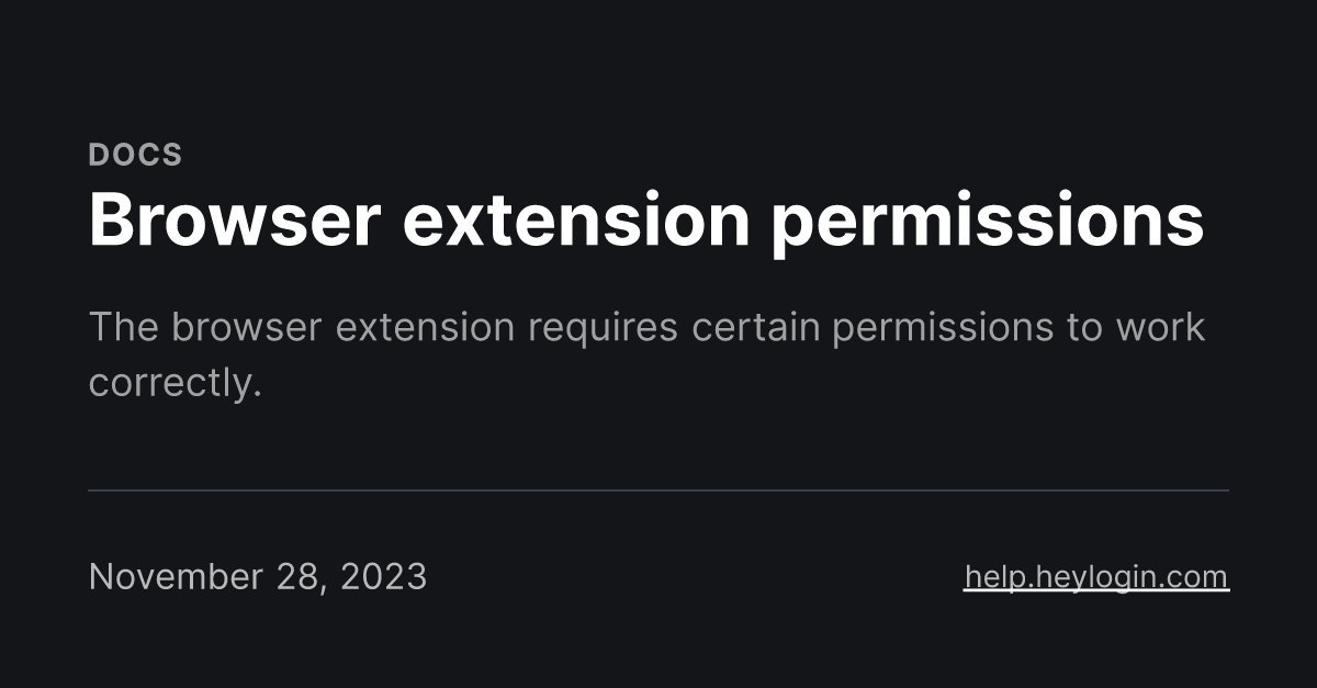 Browser extension permissions