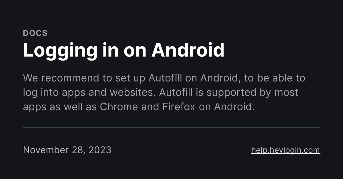 Logging in on Android