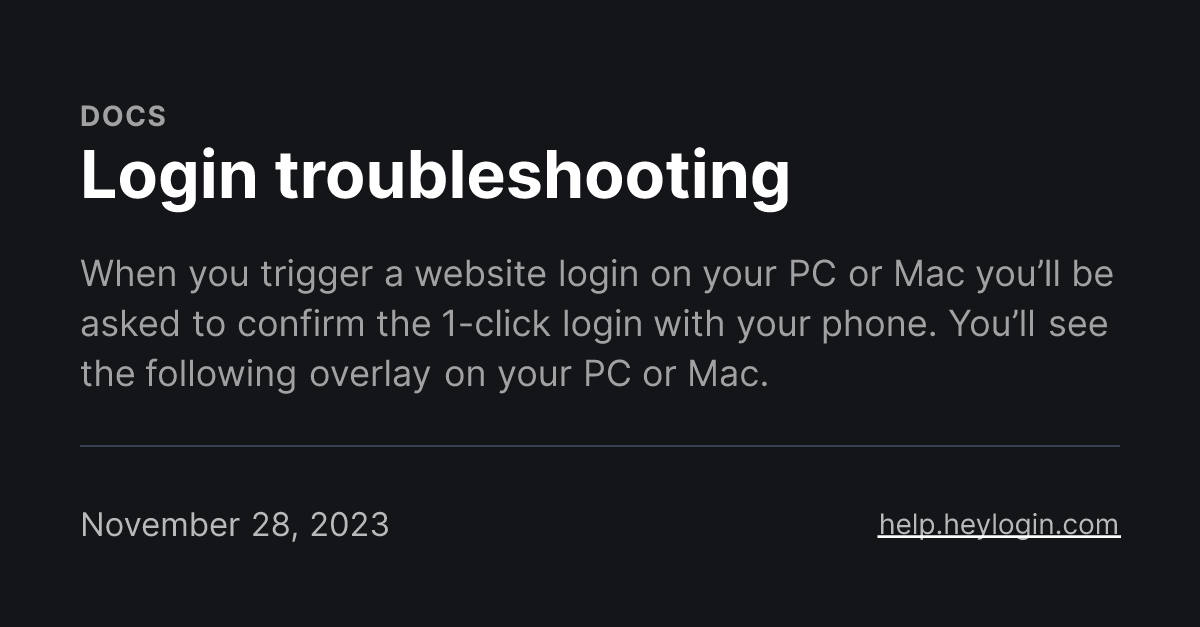 Login Troubleshooting