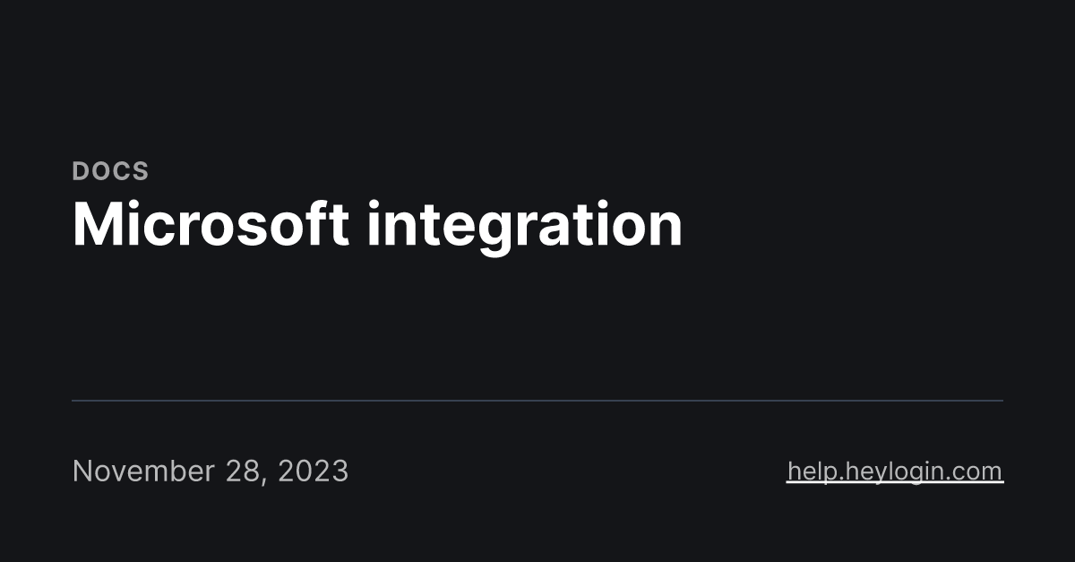 Microsoft integration