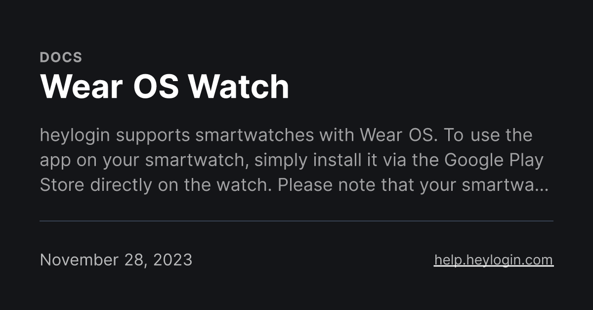 Wear OS Watch