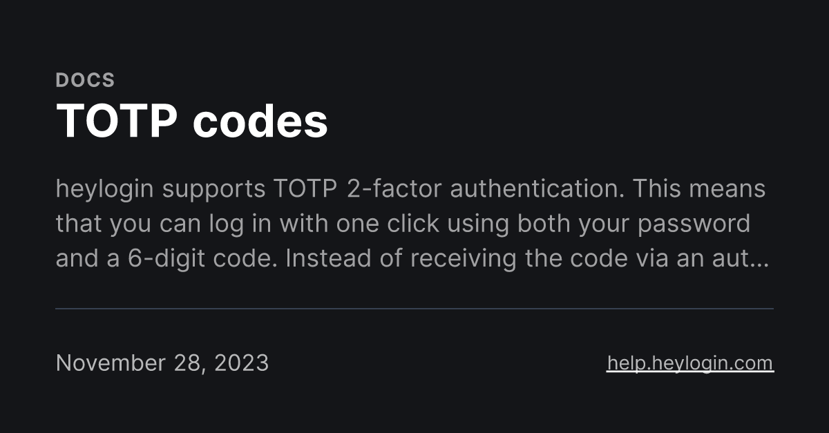 TOTP codes