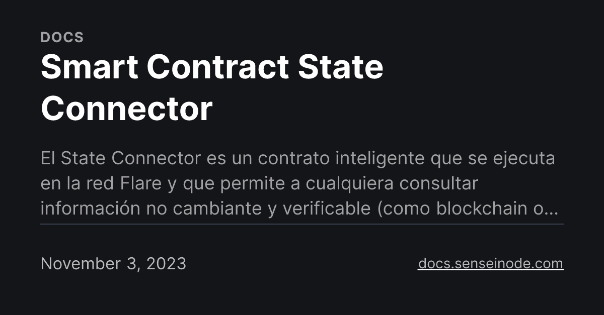 Smart Contract State Connector