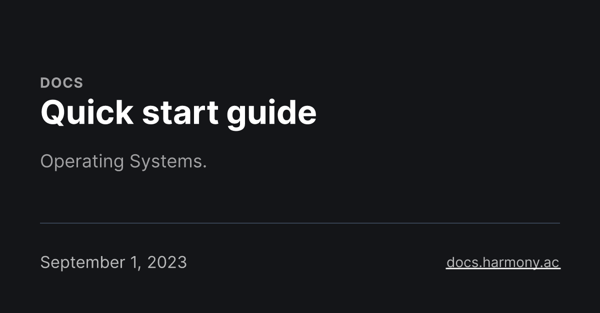 Quick start guide