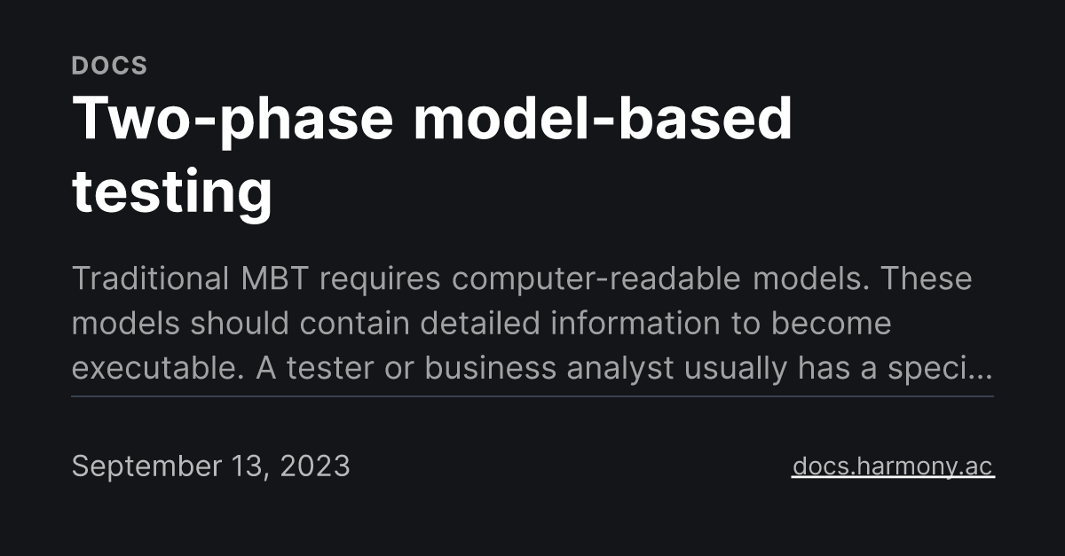 Two-phase model-based testing