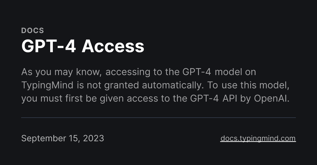 GPT-4 Access