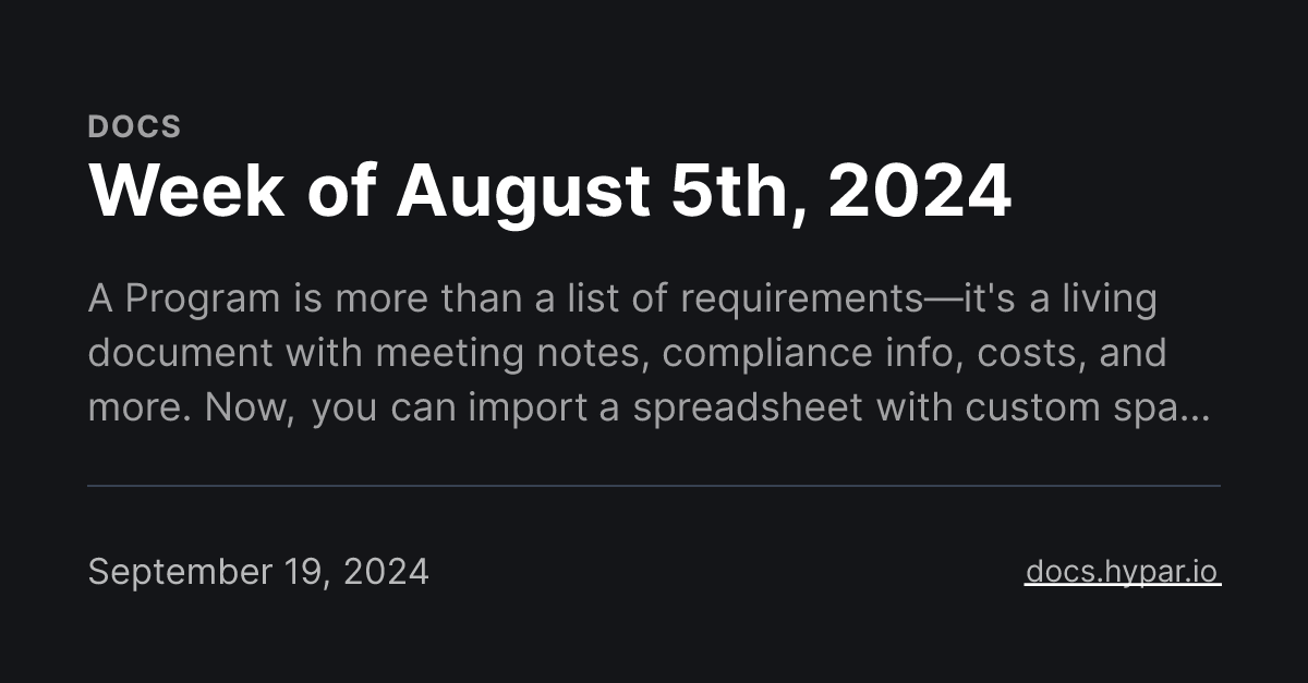 Week of August 5th, 2024