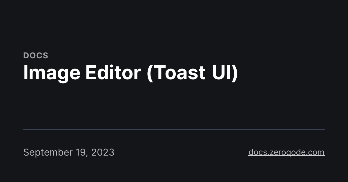 Image Editor (Toast UI)