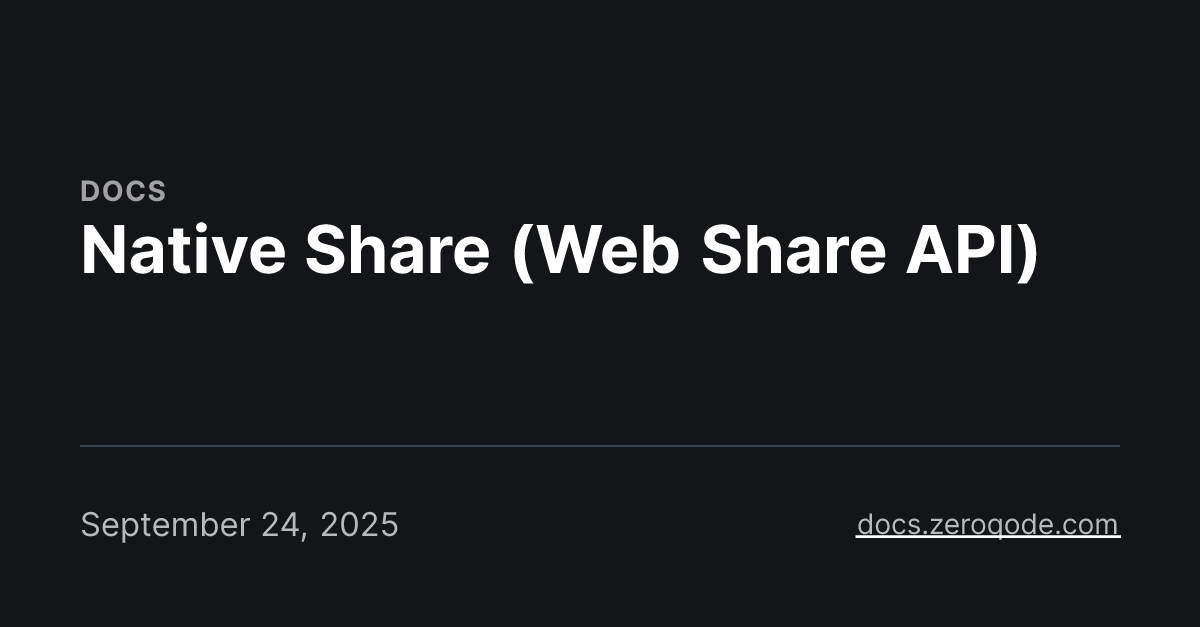 Native Share (Web Share API)