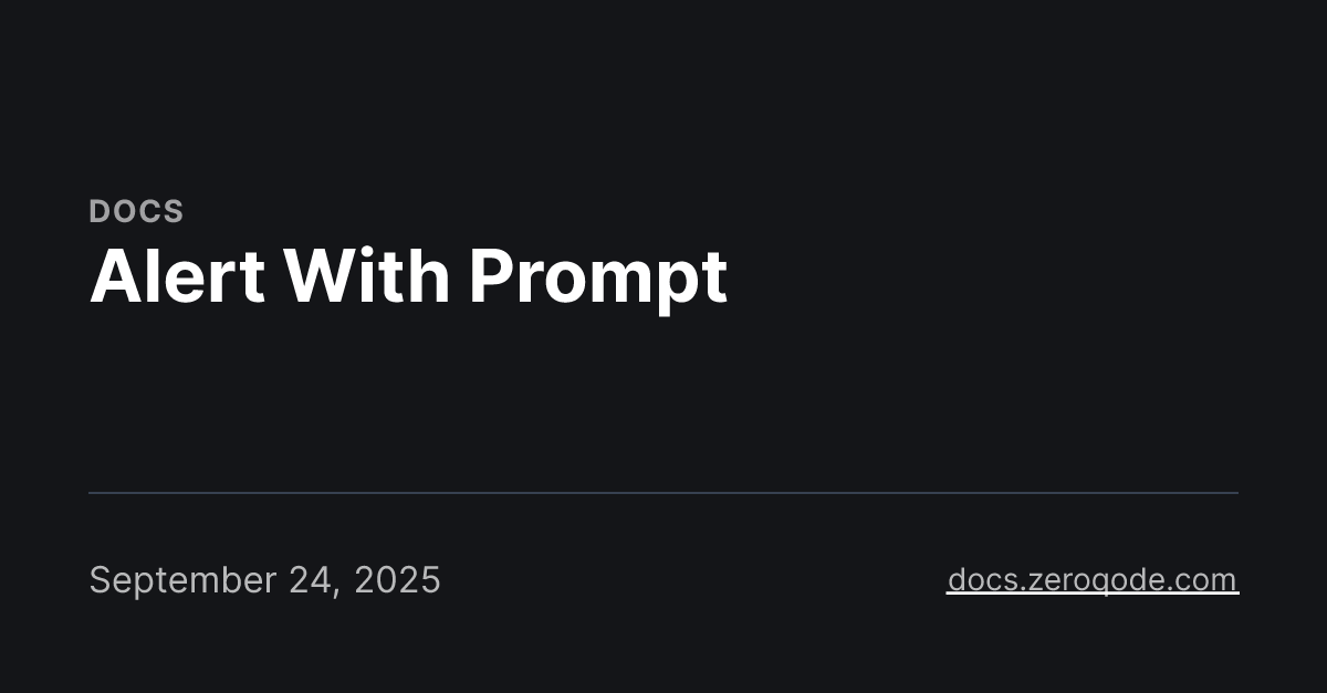 Alert With Prompt