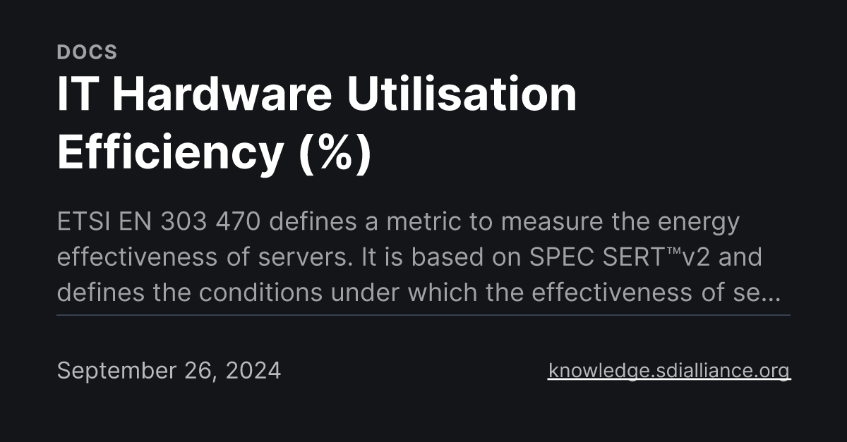 IT Hardware Utilisation Efficiency (%)
