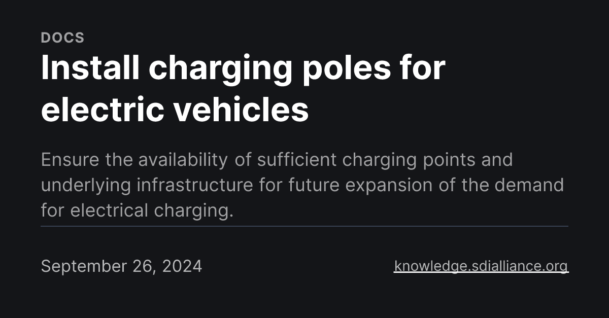 Install charging poles for electric vehicles