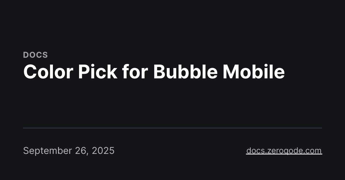 Color Pick for Bubble Mobile