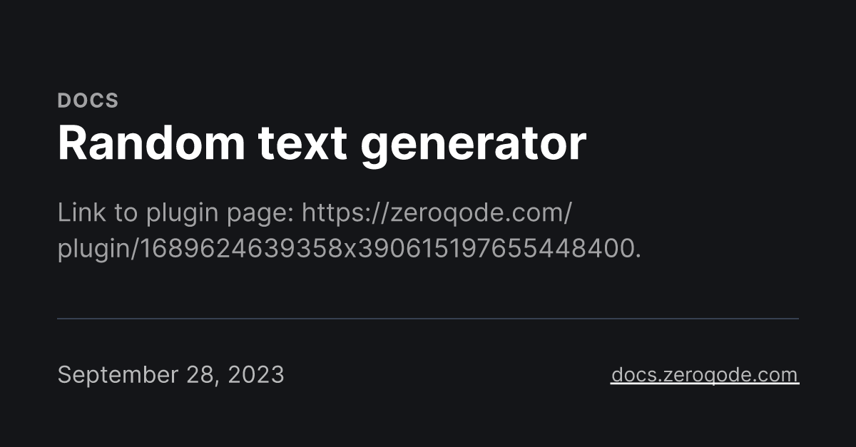 Random text generator