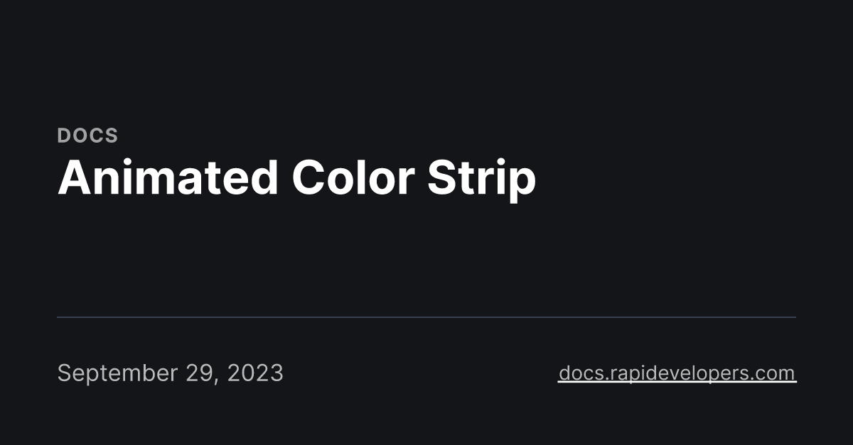 Animated Color Strip