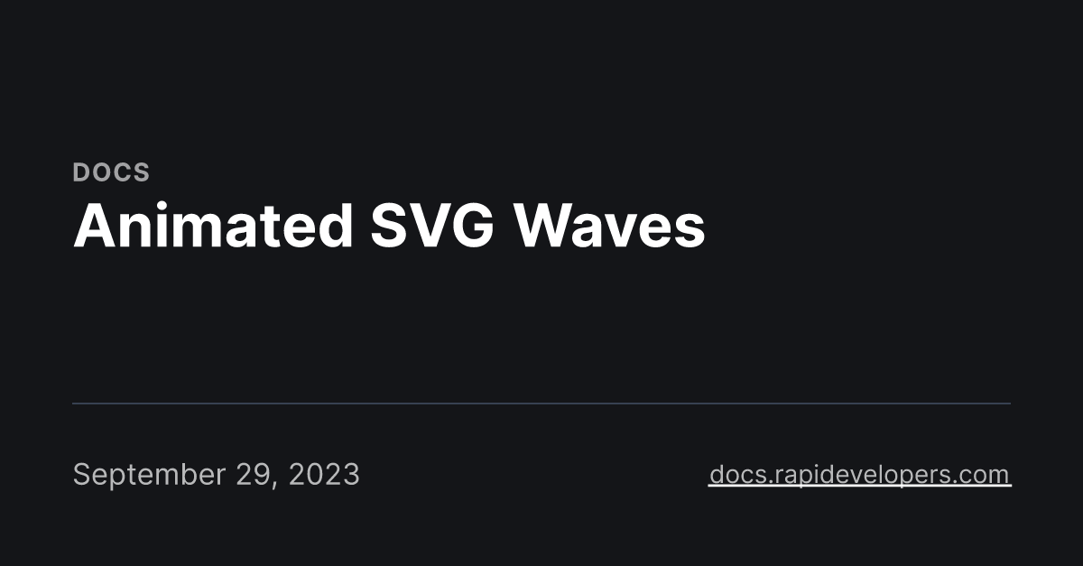 Animated SVG Waves