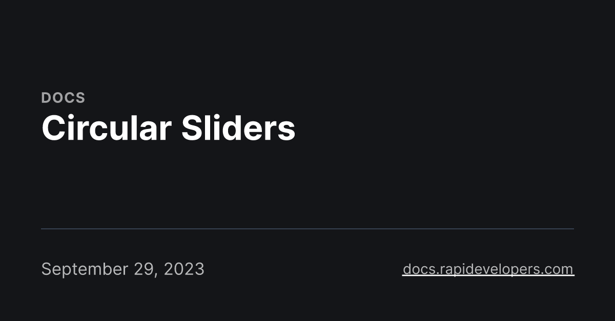 Circular Sliders