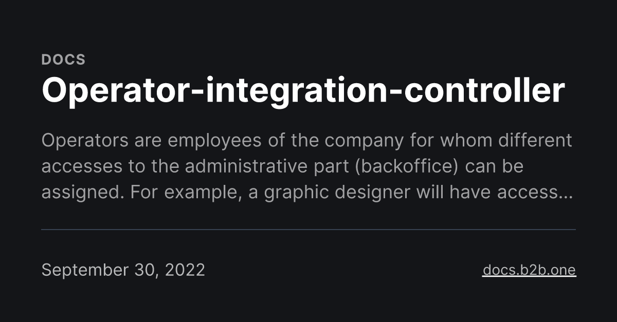 Operator-integration-controller