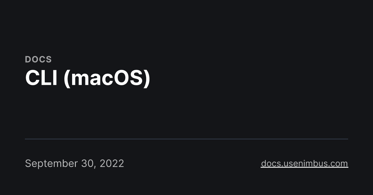 CLI (macOS)