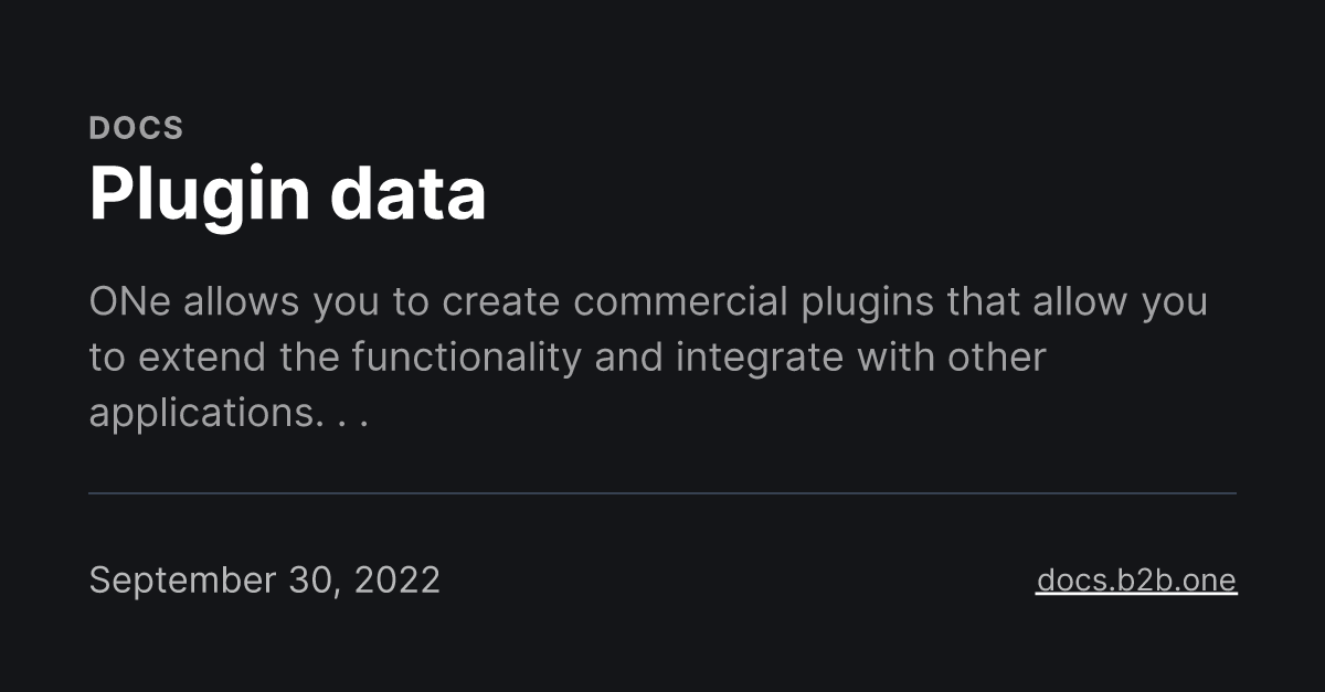 Plugin data