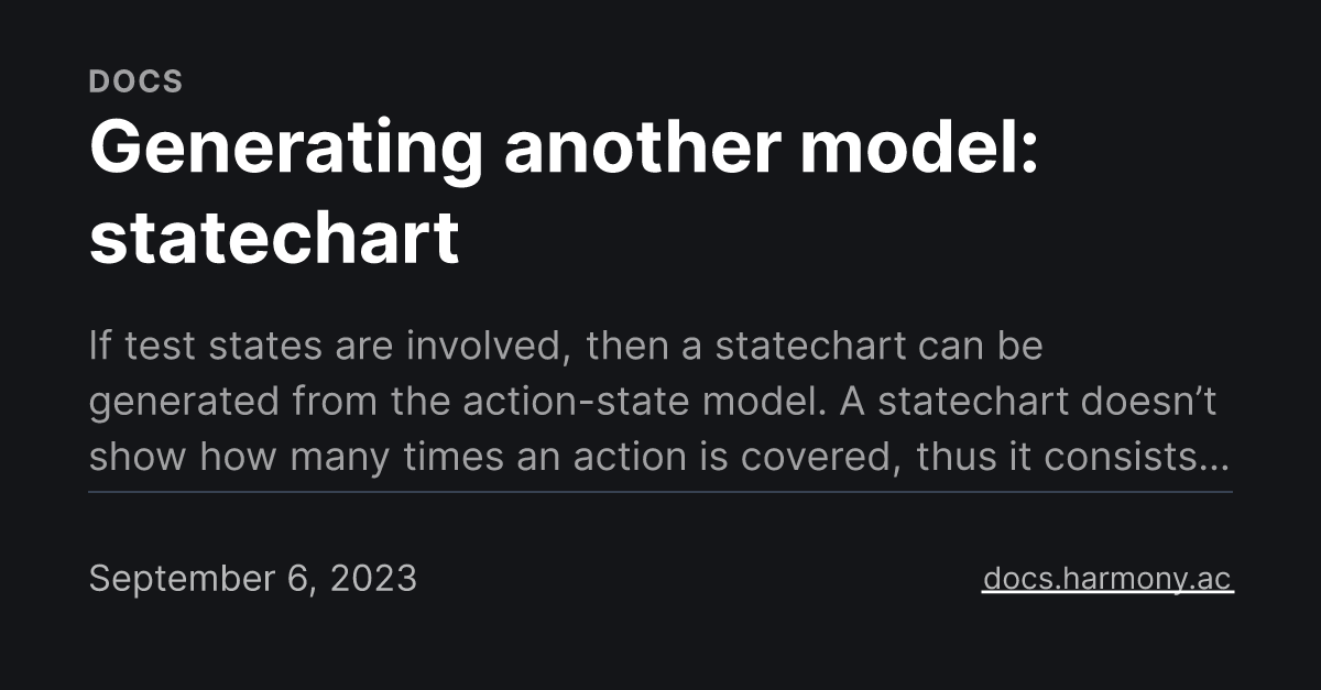 Generating another model: statechart