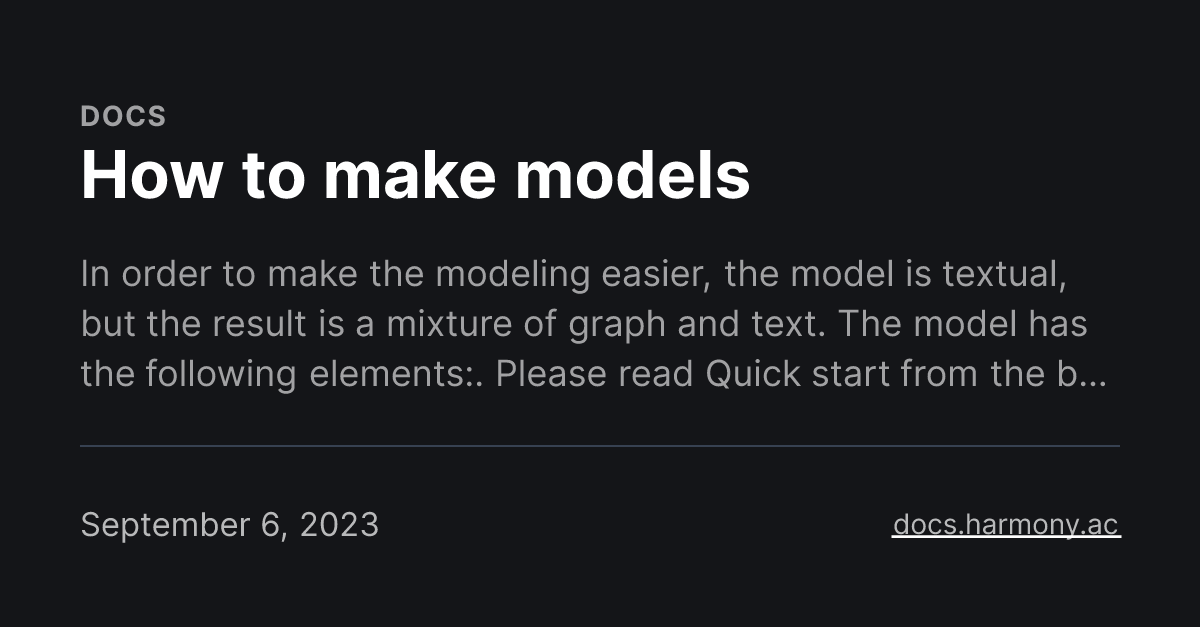 How to make models