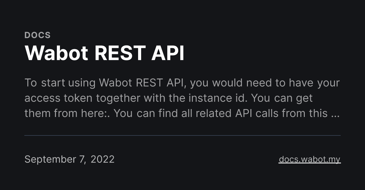 Wabot REST API