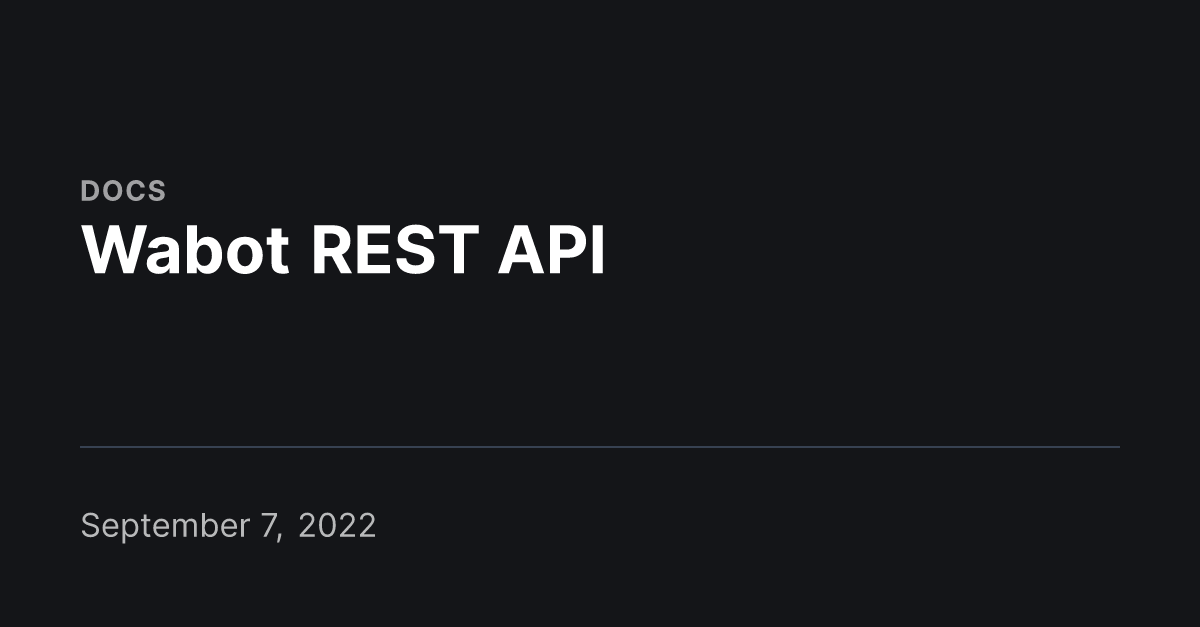 Wabot REST API