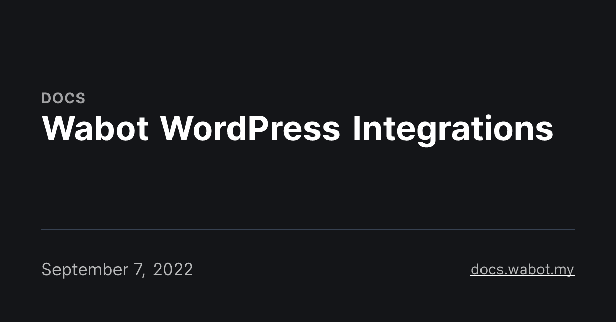 Wabot WordPress Integrations