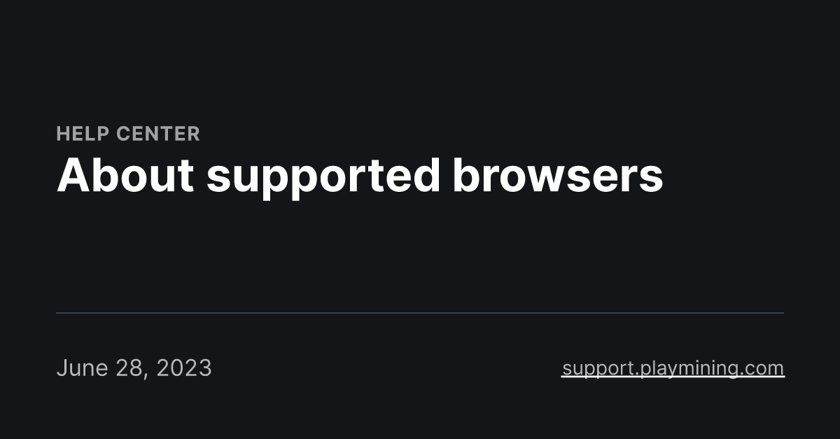 About supported browsers