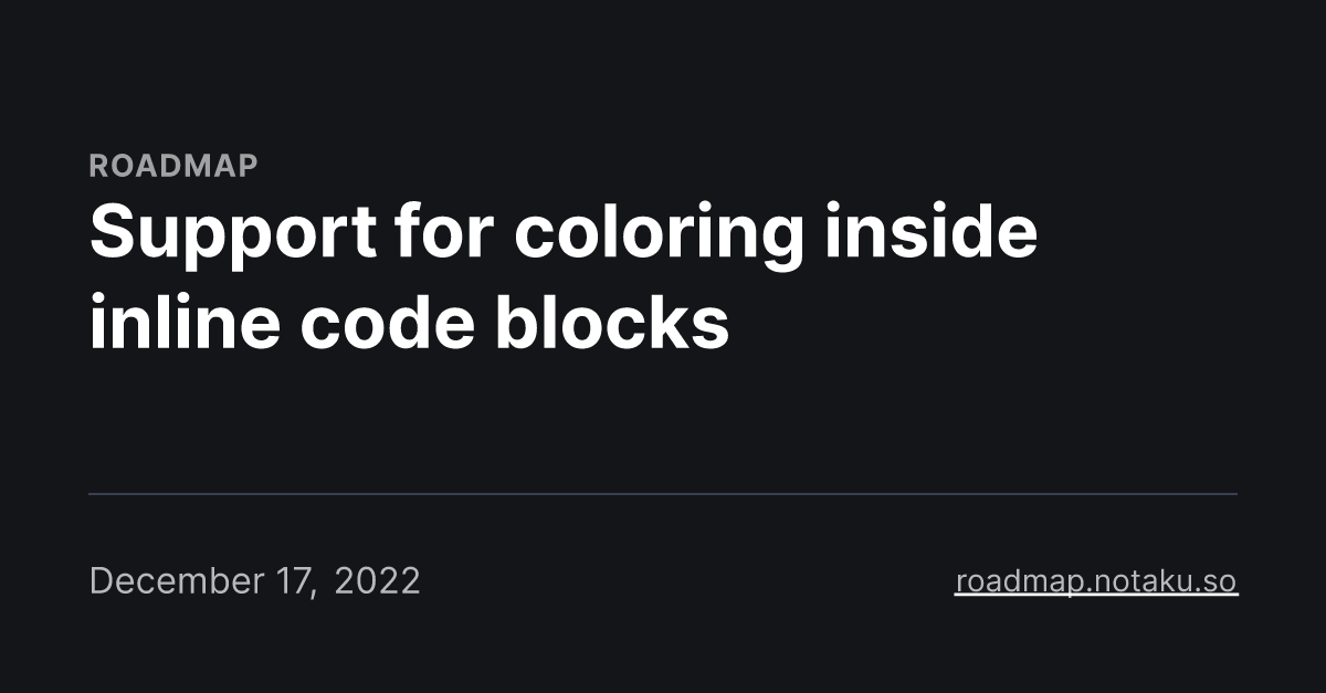 Support for coloring inside inline code blocks